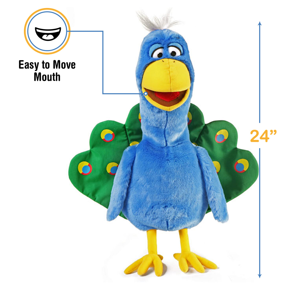Silly Puppets Silly Peacock Bird Full Body Hand Puppet (no Rod) -24