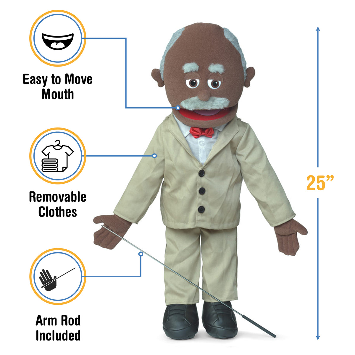 Pops (Black) - FullBody Puppet – The Puppet Store