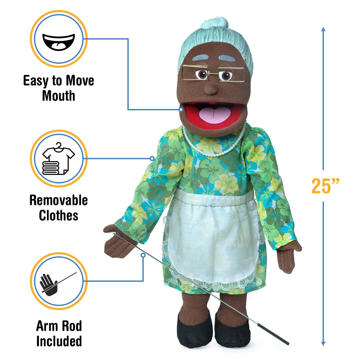 Black Granny FullBody Puppet – The Puppet Store