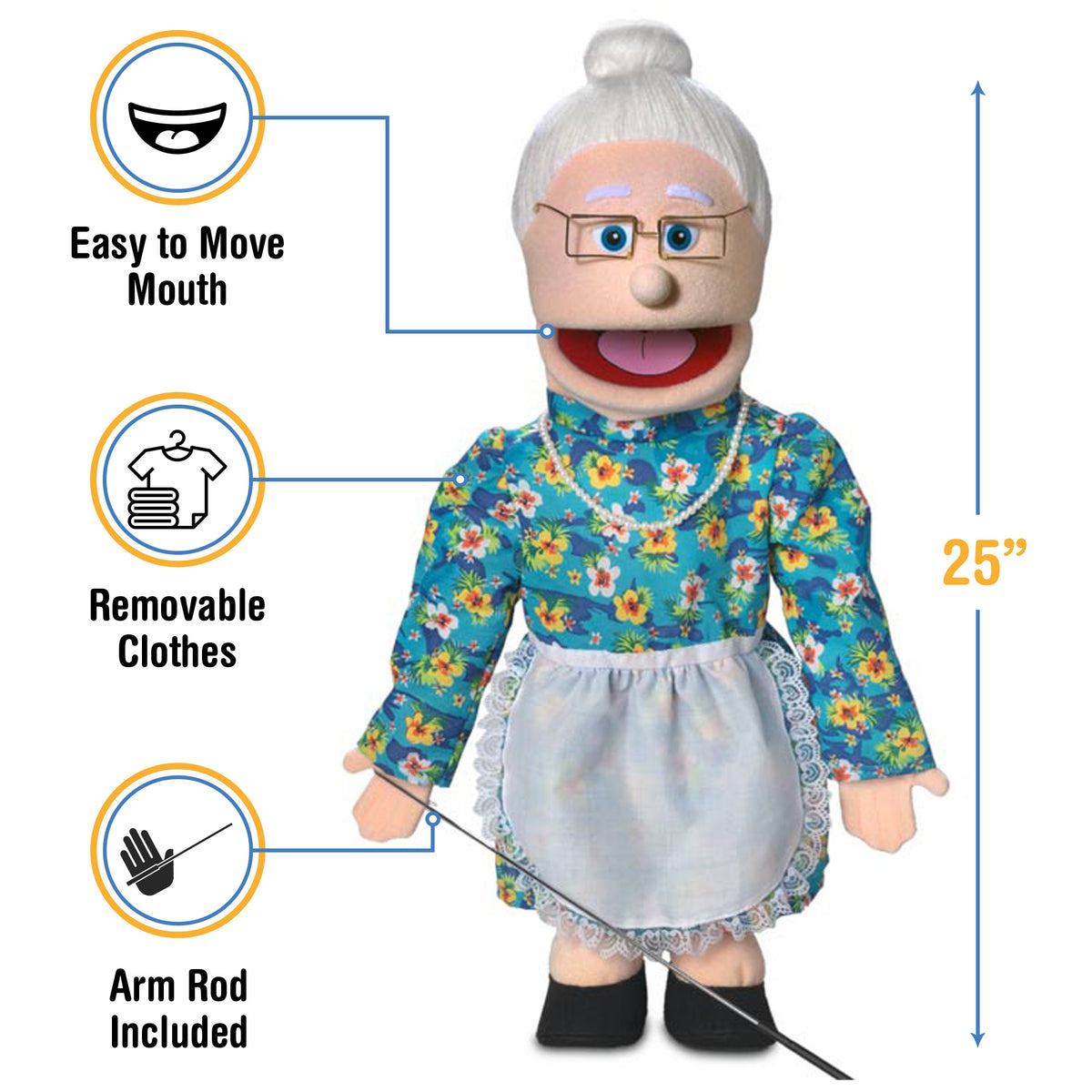 Granny (Peach) - FullBody Puppet – The Puppet Store