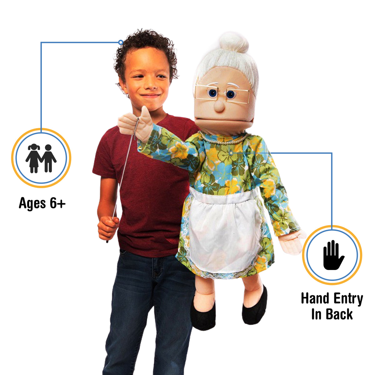 Granny (Peach) - FullBody Puppet – The Puppet Store