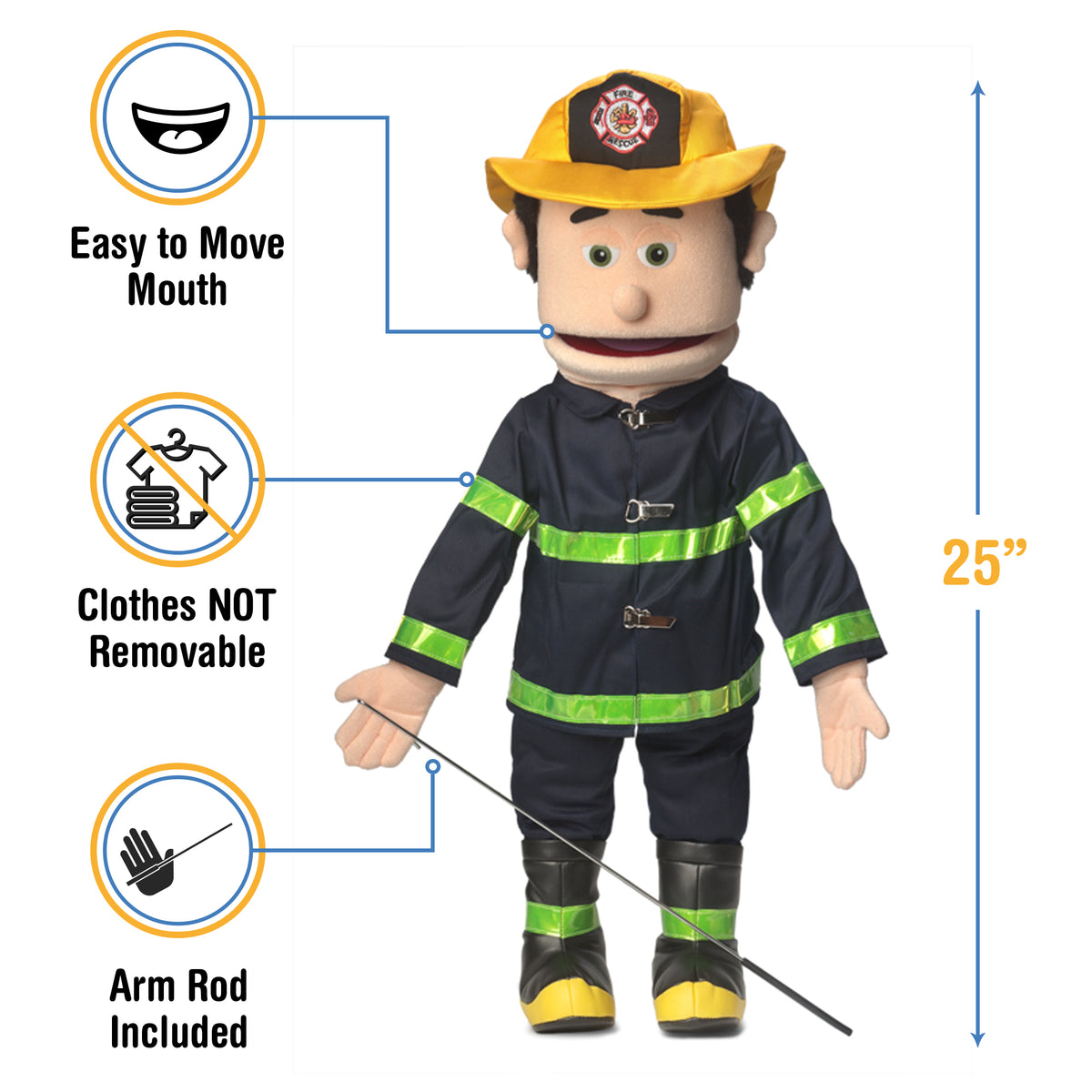 Fireman Full Body Puppet – The Puppet Store