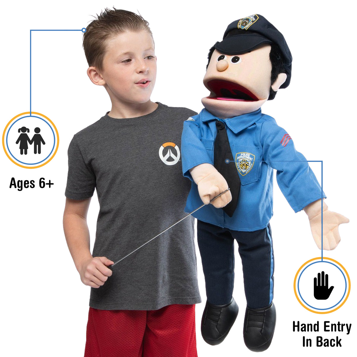 Policeman (Peach) - Full Body Puppet – The Puppet Store