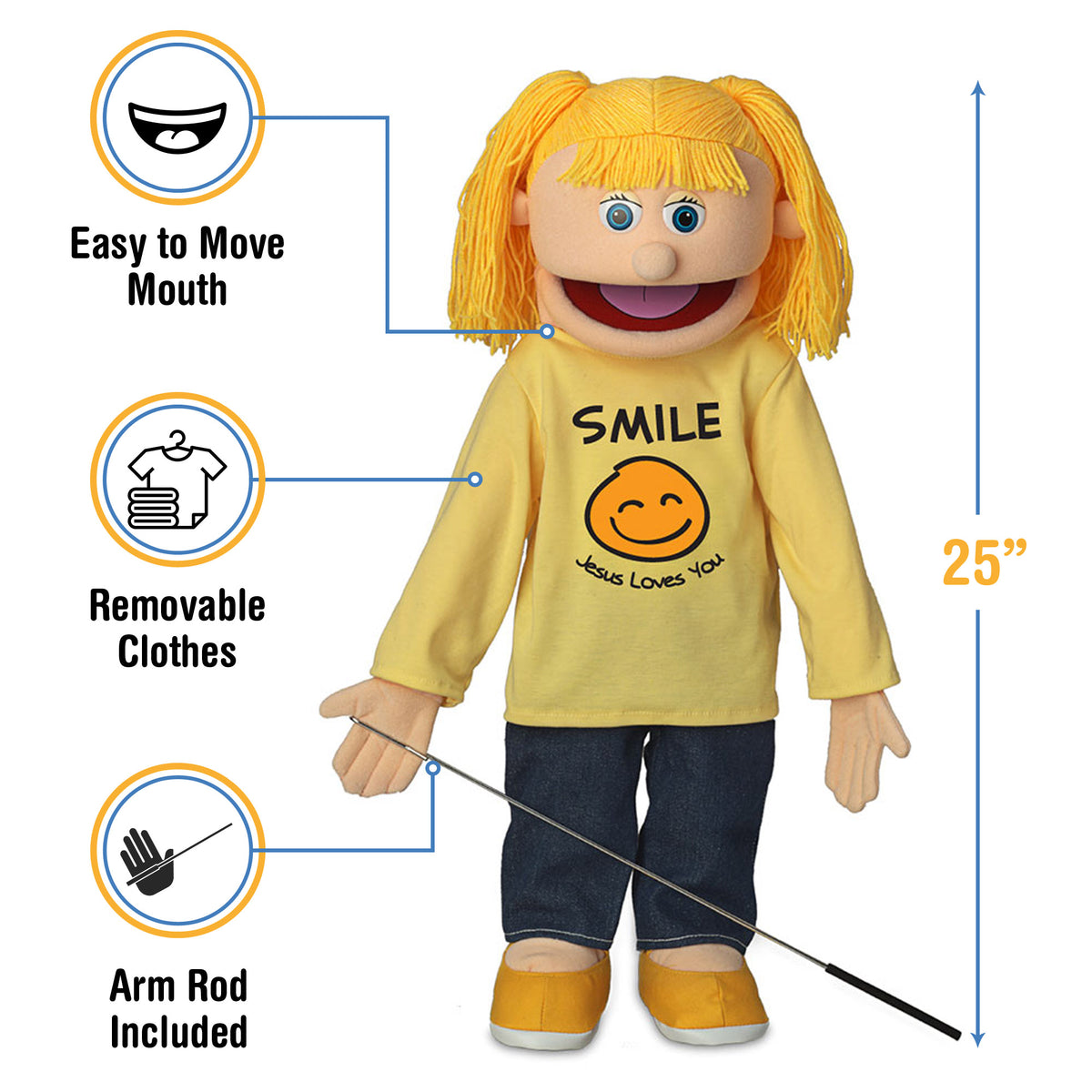 25" Smile Jesus Loves You Puppet - The Puppet Store