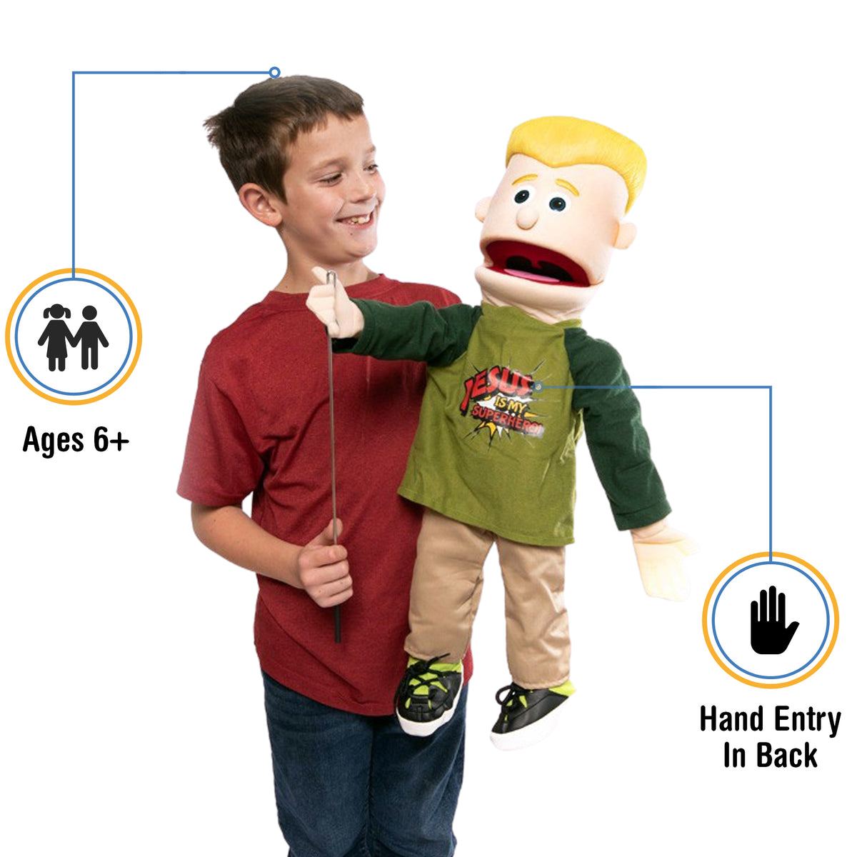 25" Jesus Is My Superhero Puppet - The Puppet Store