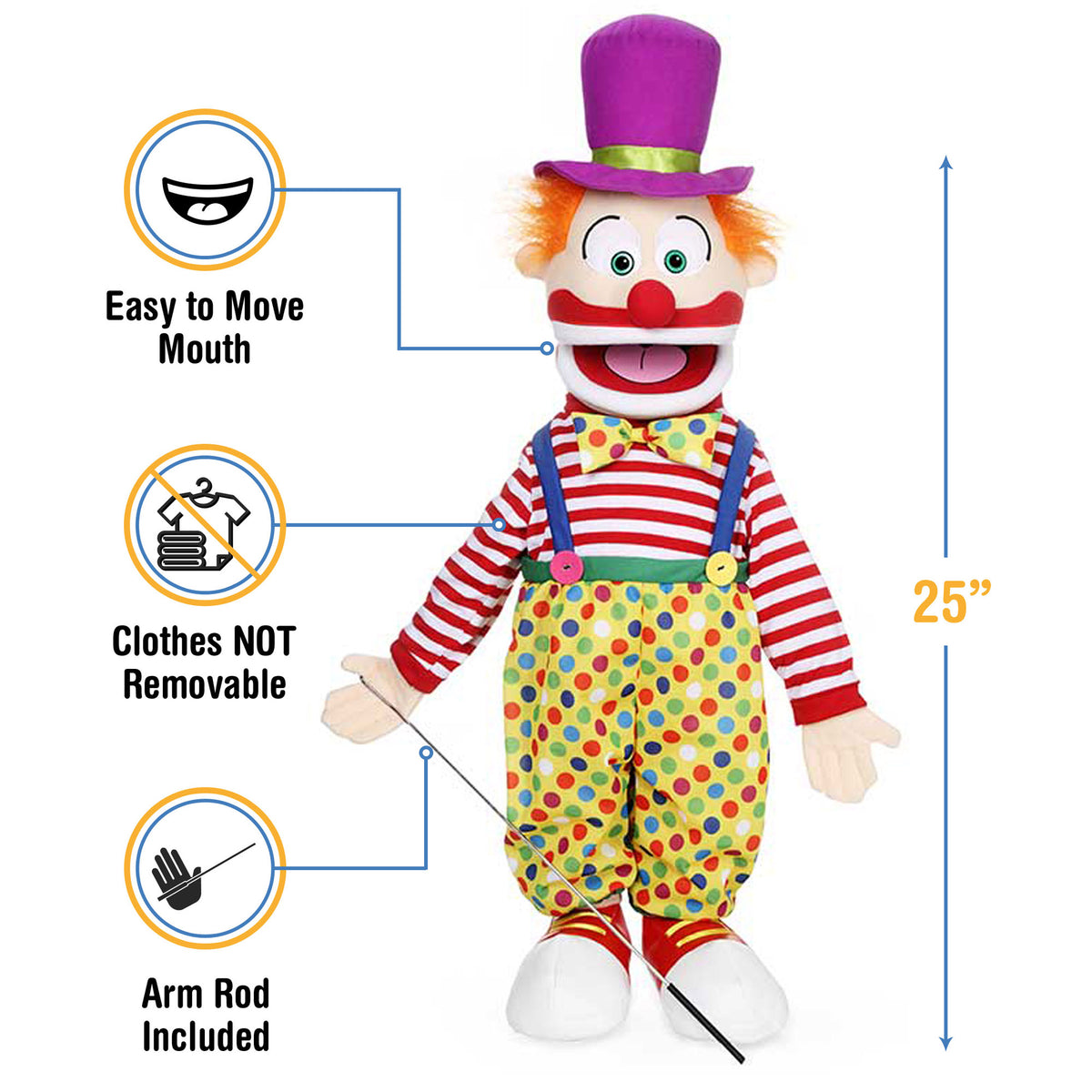 Clown Puppet Wearing Hat – The Puppet Store