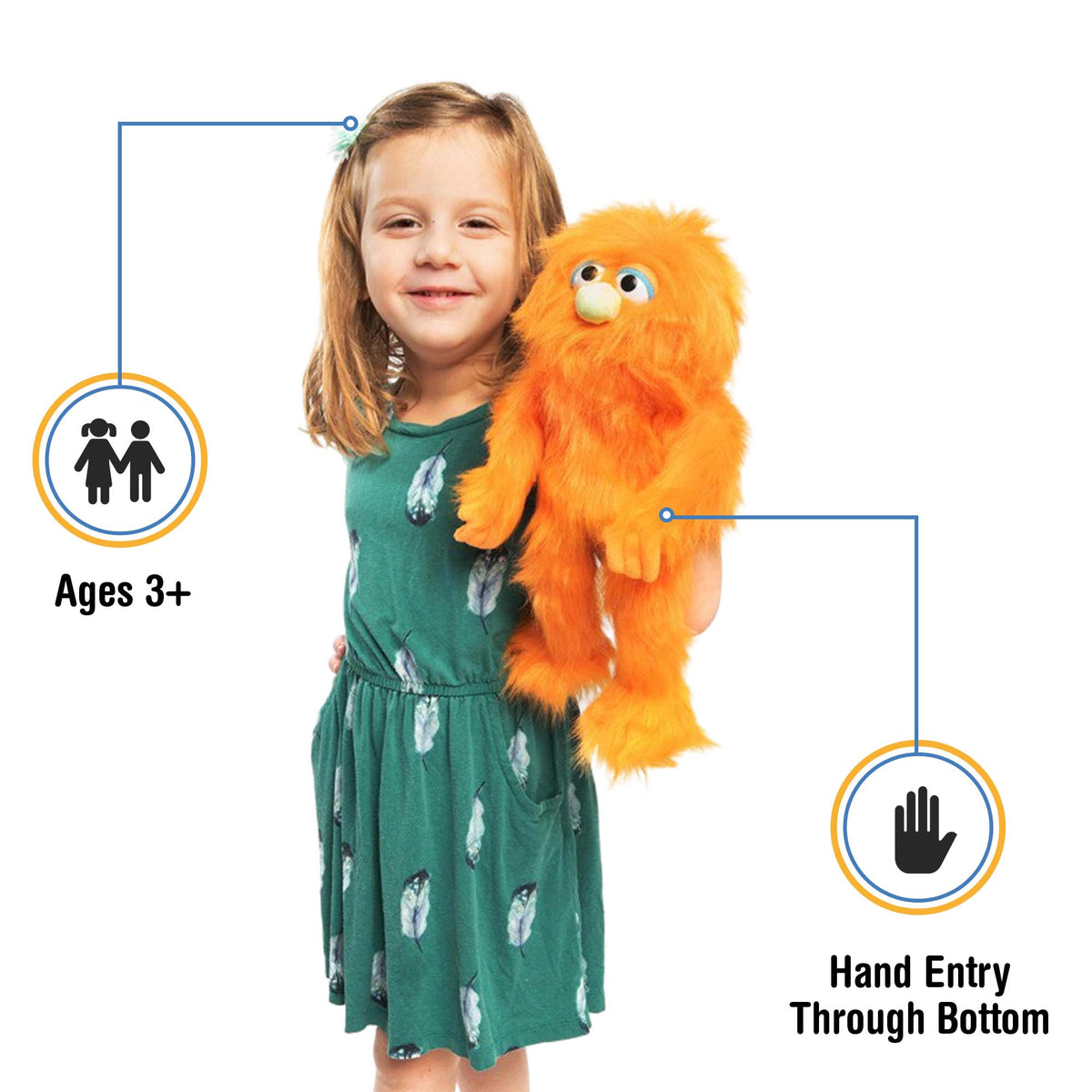 Orange Monster Hand Puppet – The Puppet Store