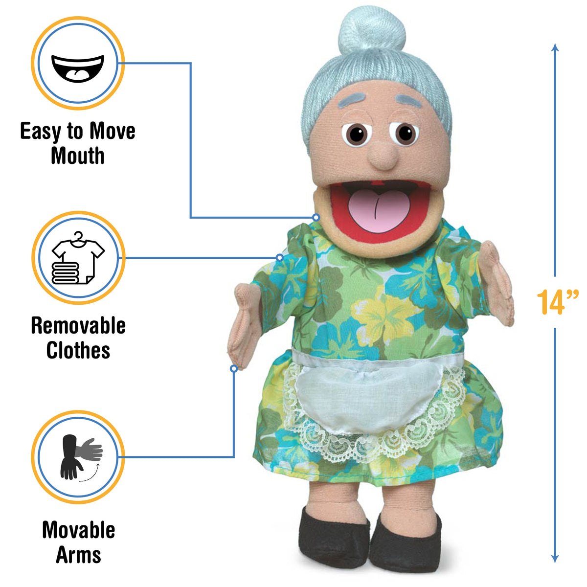 Hispanic Granny Hand Puppet – The Puppet Store