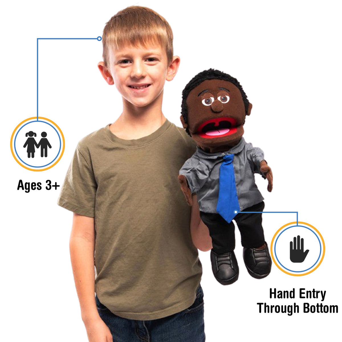 Calvin (Black Dad) Puppet - Hand Style – The Puppet Store
