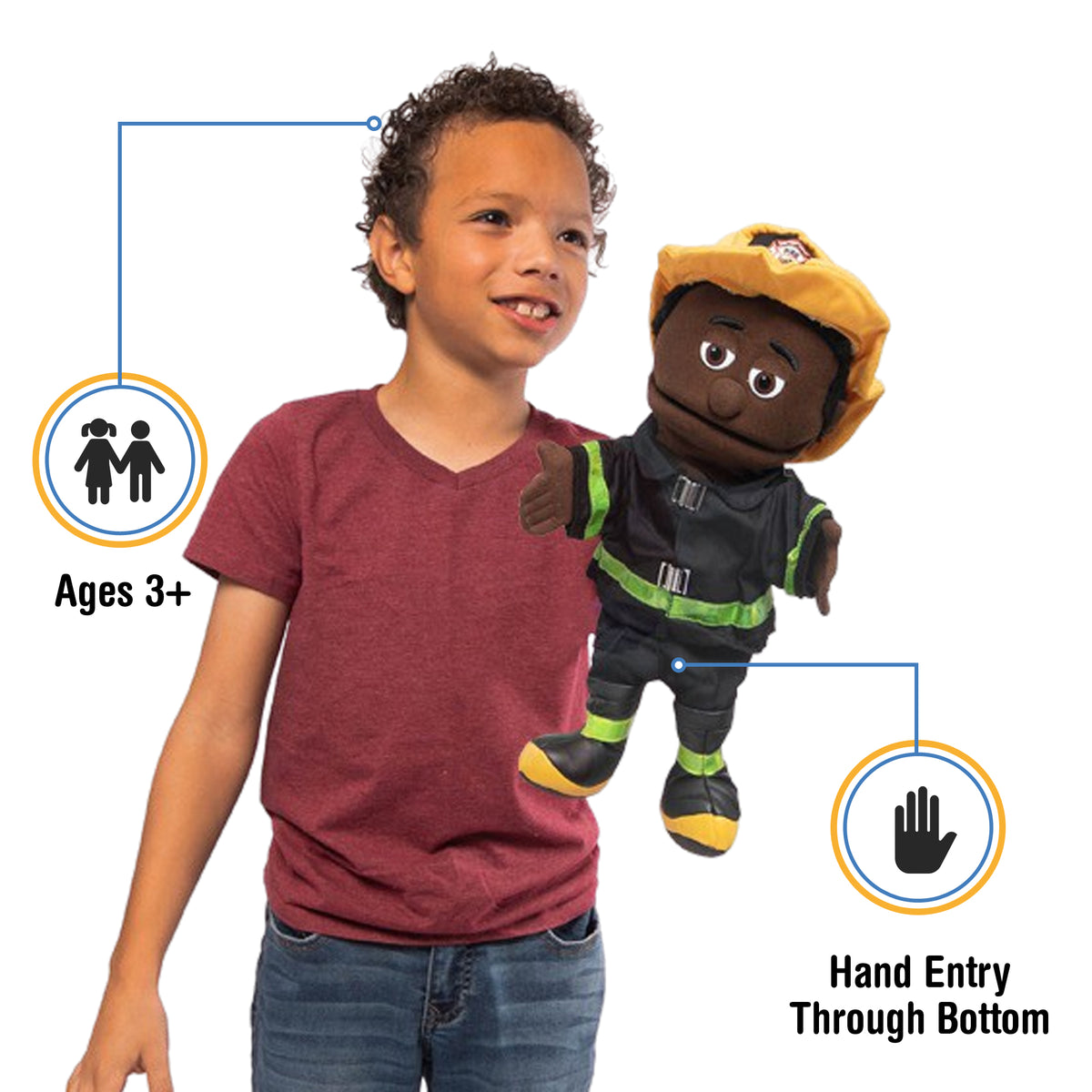 Black Fireman Glove Puppet – The Puppet Store