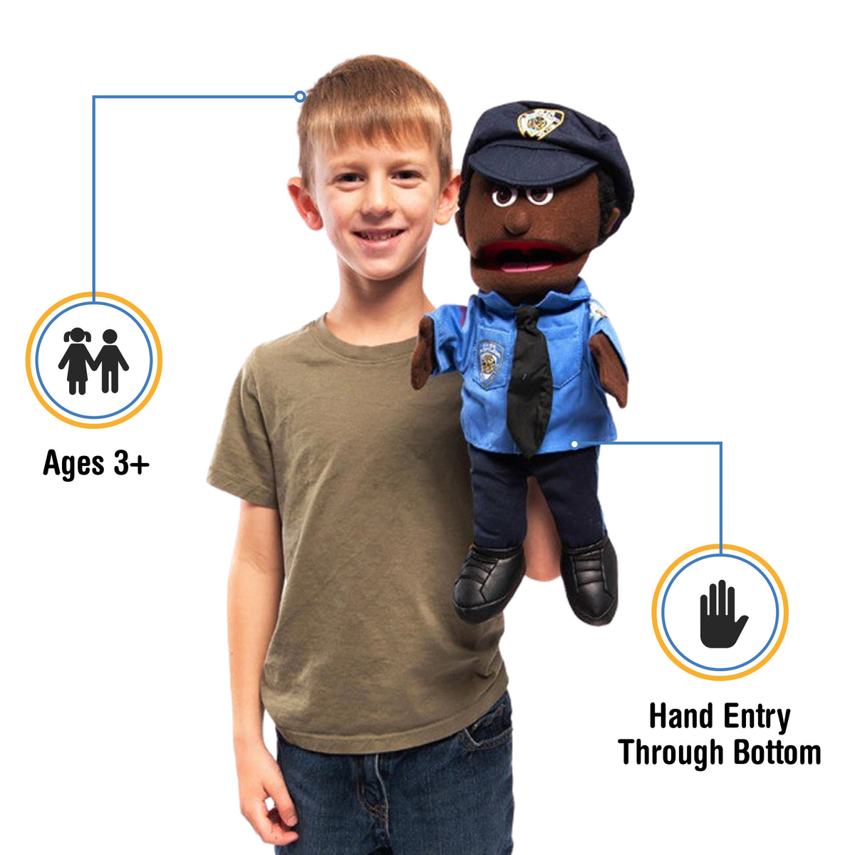 Black Policeman Glove Puppet – The Puppet Store