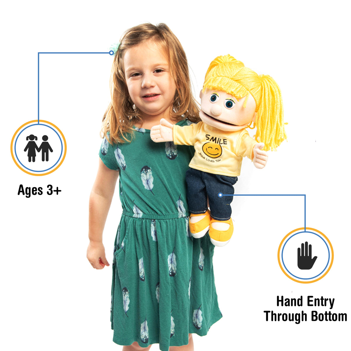 Smile Jesus Loves You Girl- Hand Puppet – The Puppet Store