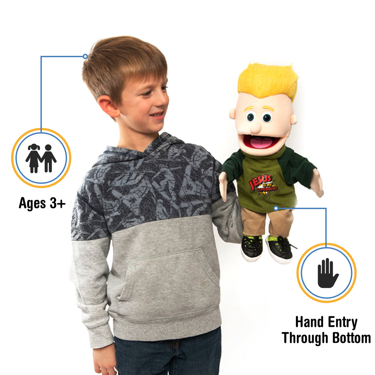 Jesus Is My Superhero Boy - Hand Puppet – The Puppet Store