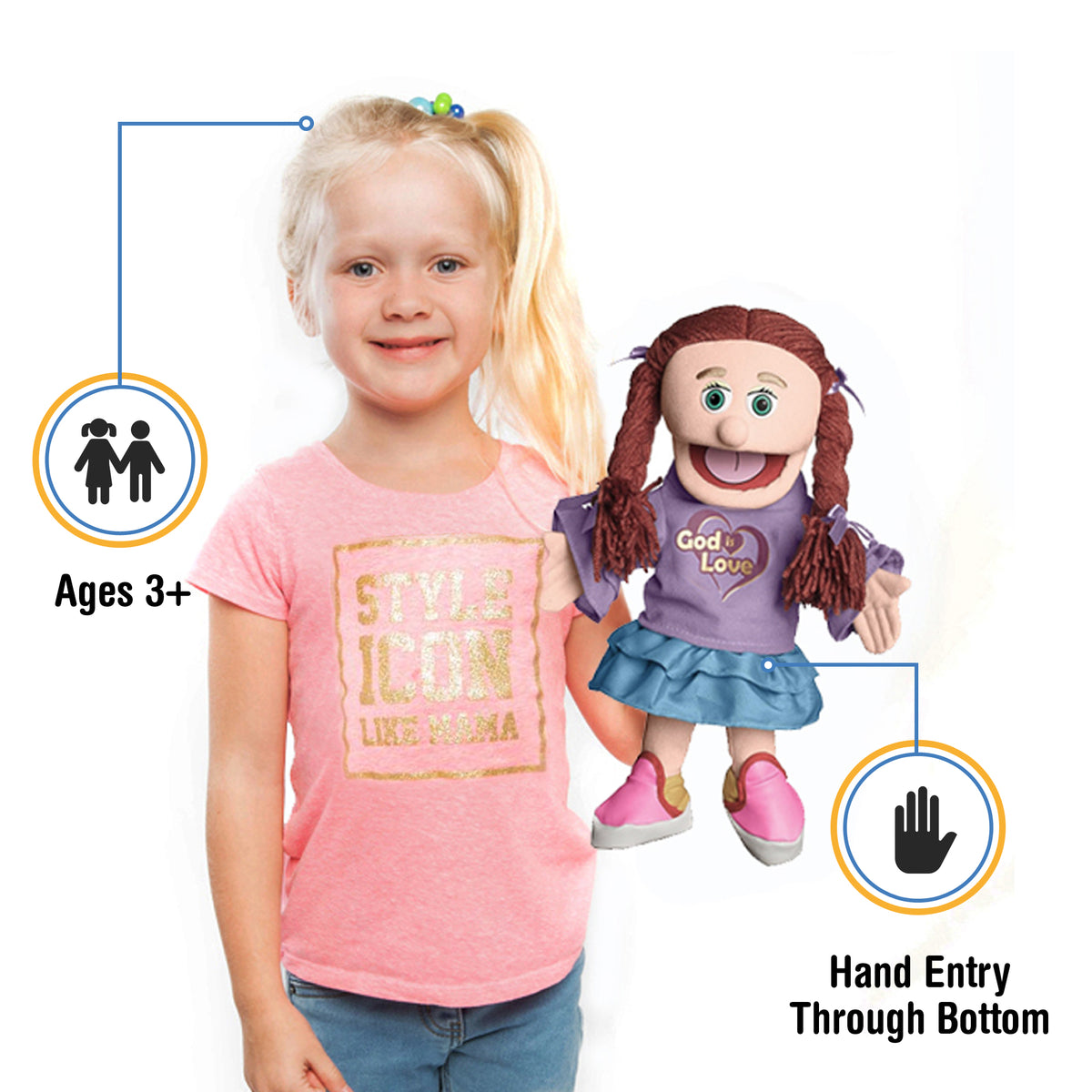 God Is Love Girl - Hand Puppet – The Puppet Store