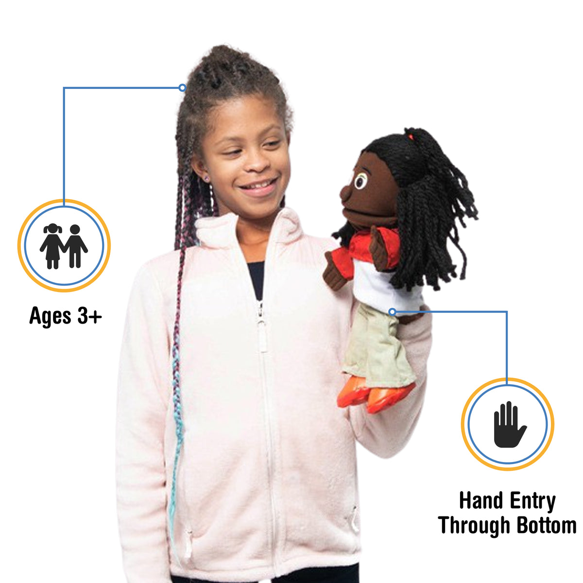 Sierra - Black Girl Hand Puppet – The Puppet Store