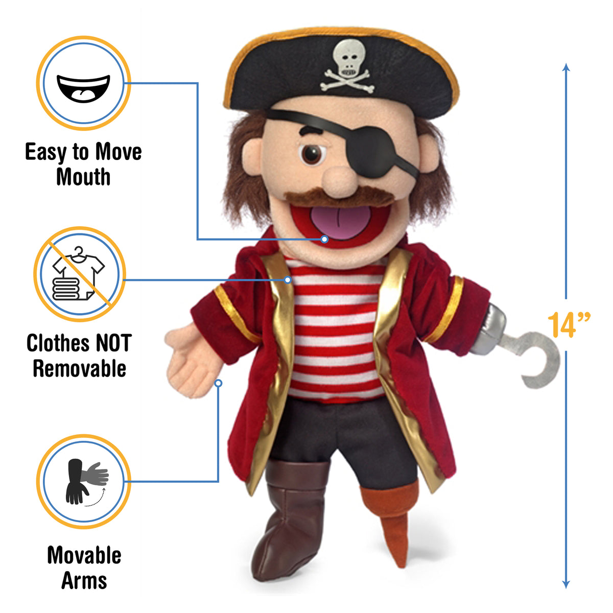 Peg Leg Pirate Hand Puppet – The Puppet Store