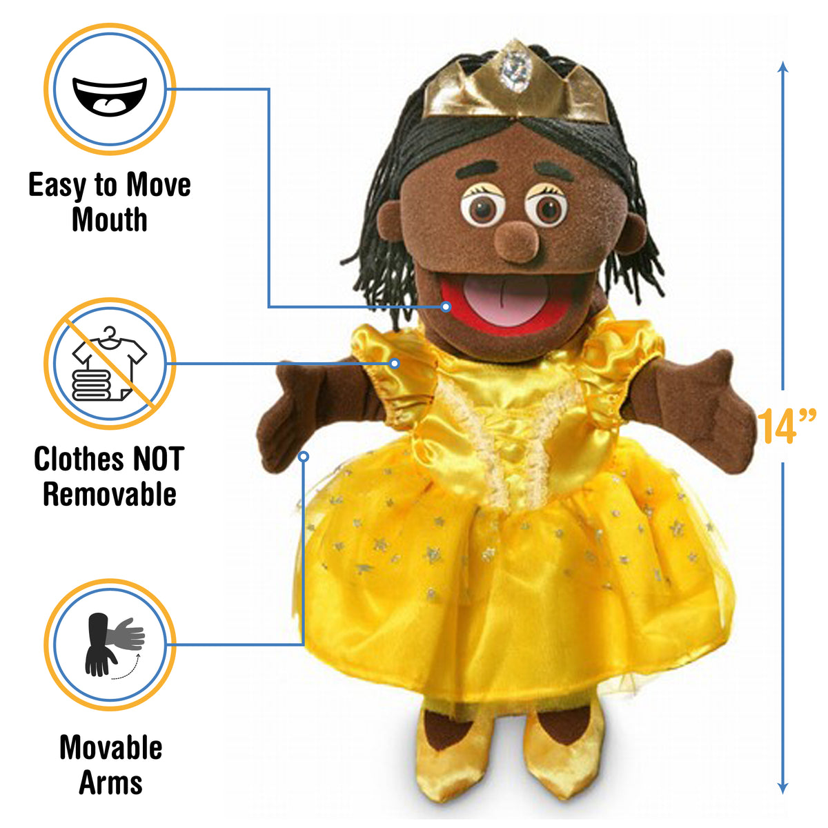 Black Princess Hand Puppet – The Puppet Store