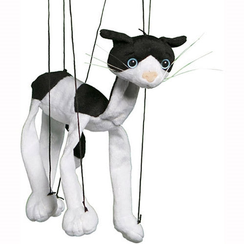 Black & White Cat Marionette Small – The Puppet Store