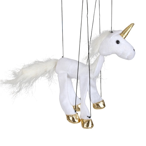 White Unicorn Marionette Small – The Puppet Store